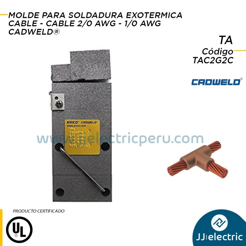 MOLDE PARA SOLDADURA EXOTERMICA TIPO ´´TA´´ CABLE - CABLE 2/0 AWG-1 ...